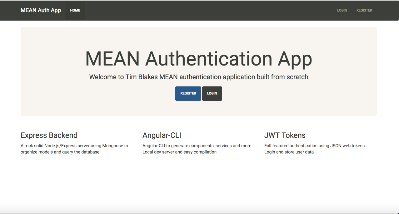 MEAN Stack Authentication App MEAN Stack Authentication App